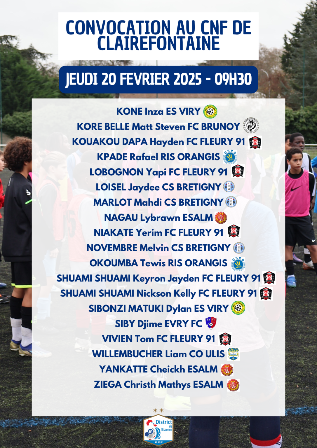 Convocation Concours d’Entrée INF Clairefontaine 2025-2026 – DISTRICT ...