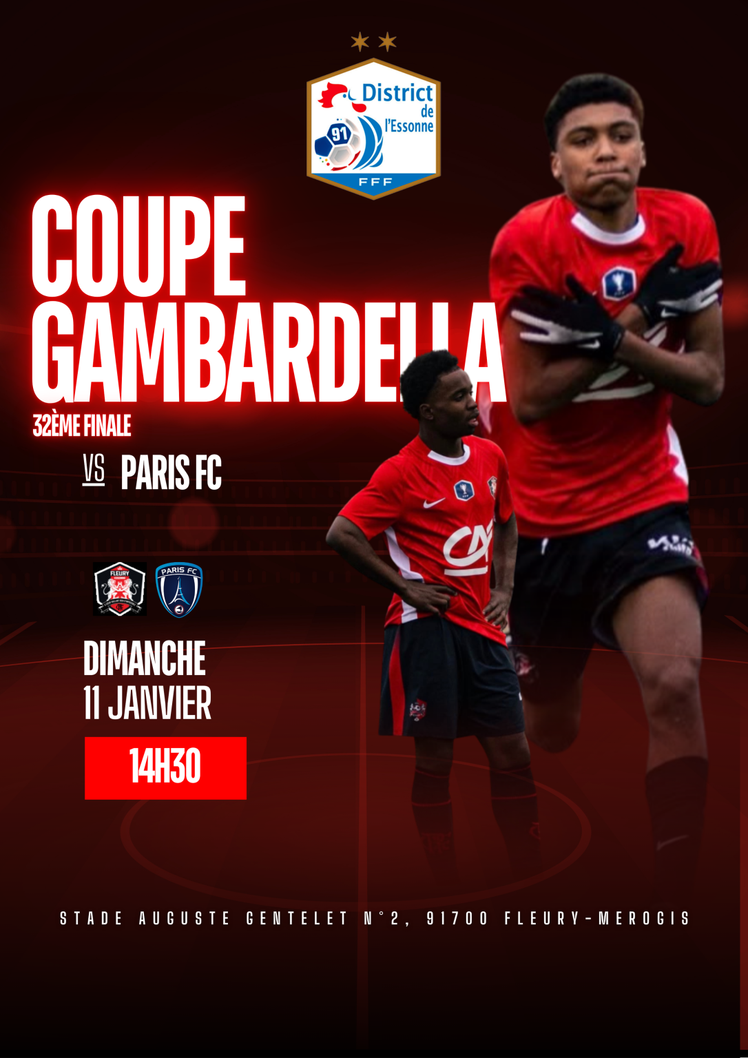 COUPE GAMBARDELLA – 32e DE FINALE – DISTRICT DE L'ESSONNE DE FOOTBALL